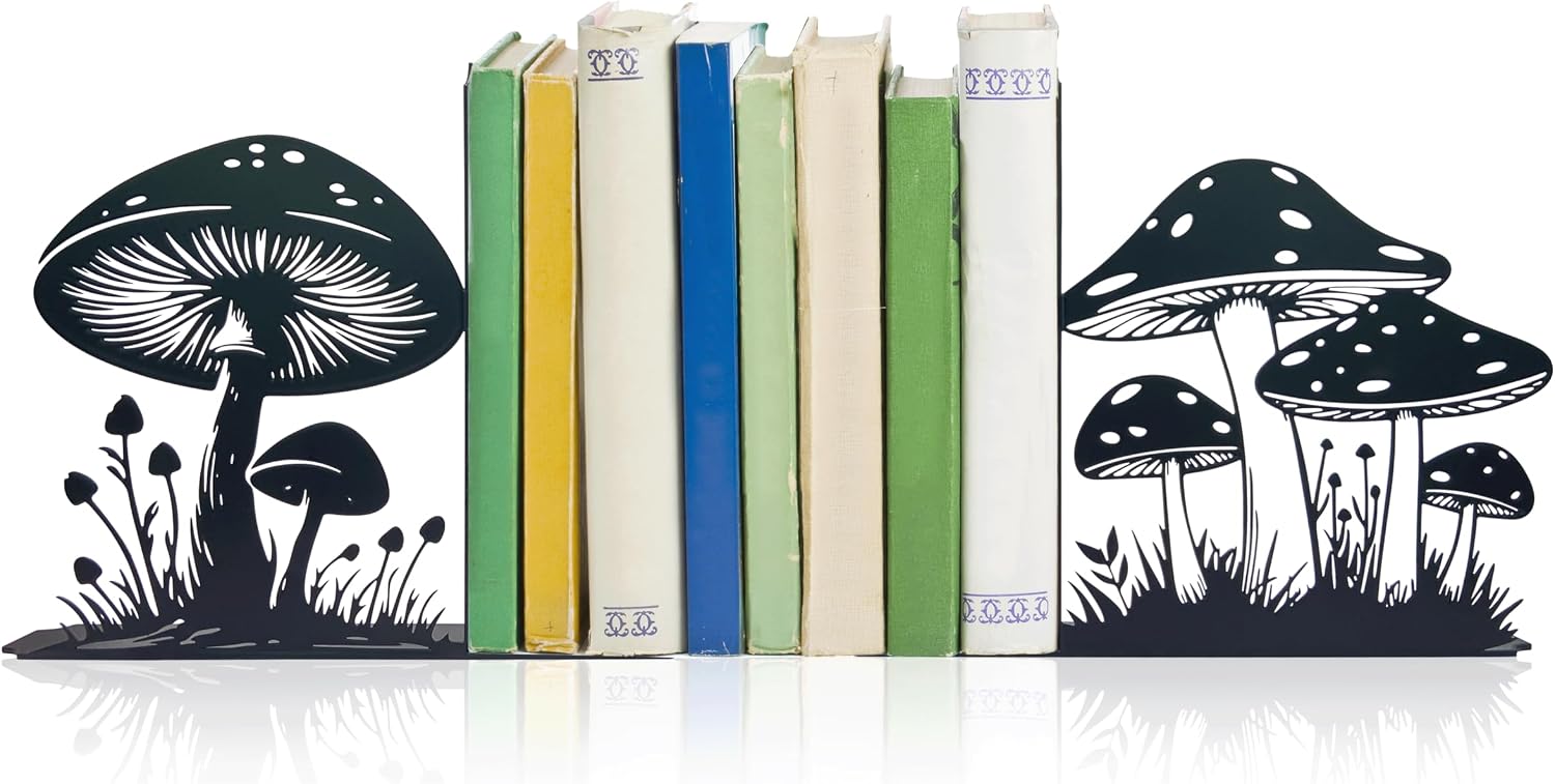 Amazon.com: Cute Mushroom Decorative Bookends Unique and Stylish Book ...