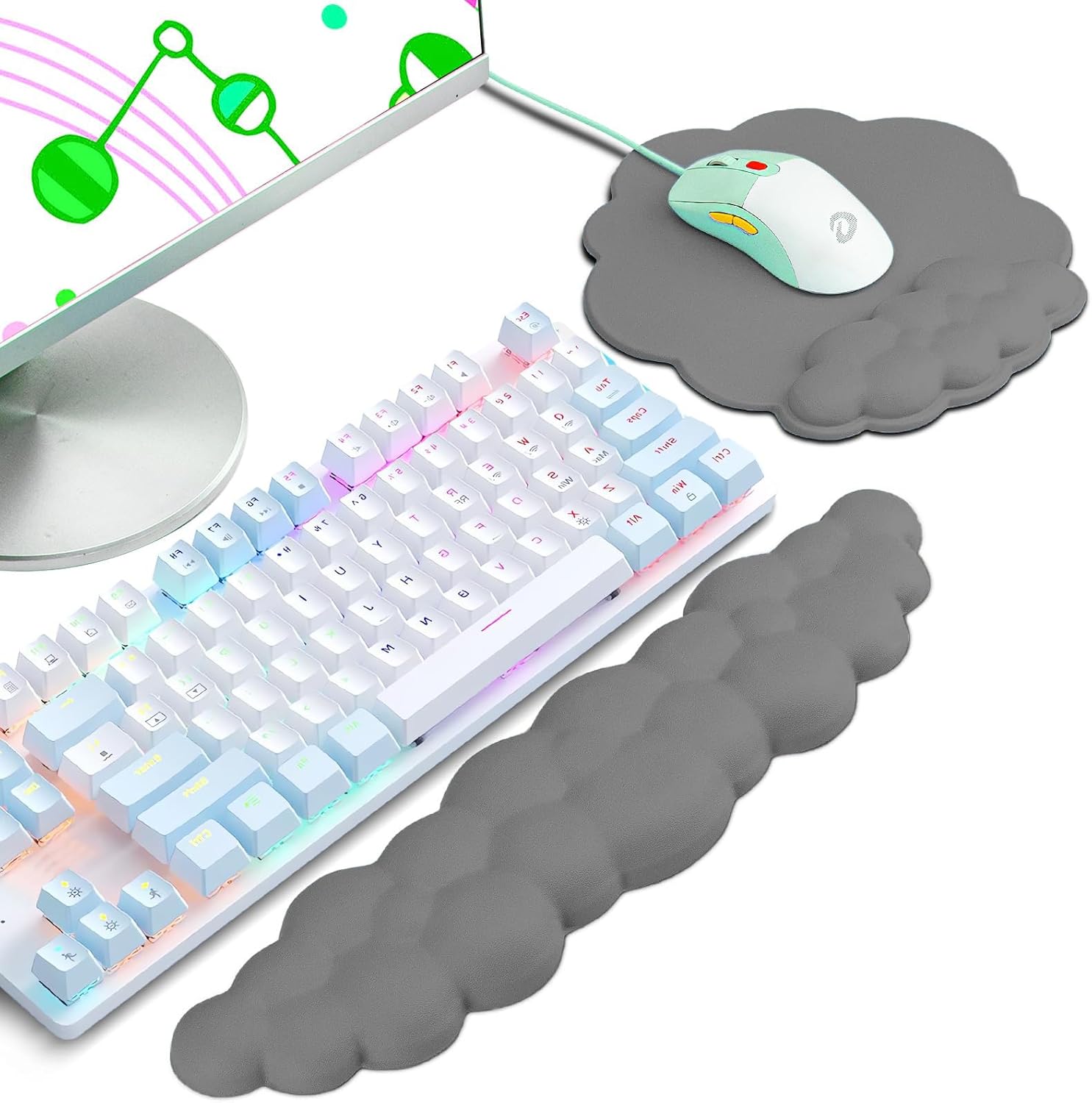 Amazon.com : Cloud Wrist Rest Keyboard - Keyboard Cloud Wrist Rest Mouse, Desktop Cloud Wrist ...
