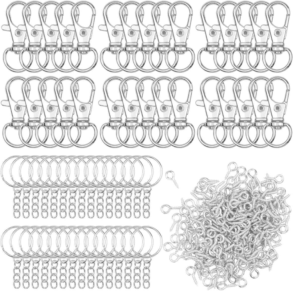 Amazon.com: 240 Pieces Lobster Claw Clasps Key Chain Rings Key Chain ...