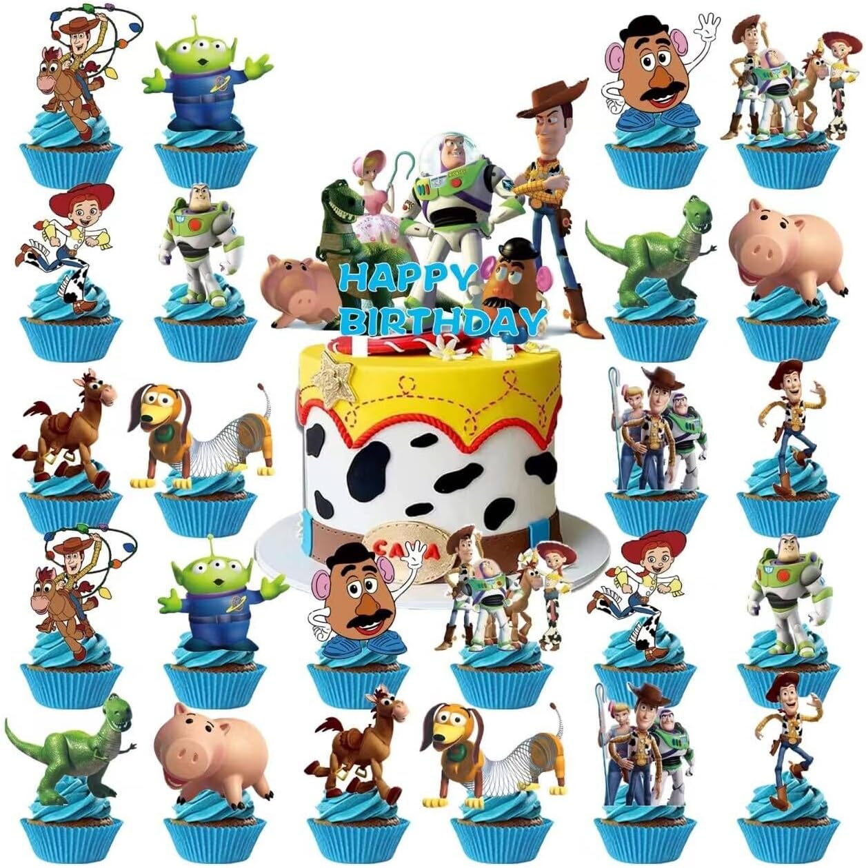 Amazon.com: Menipros 25Pcs Cake Toppers for Toy Story,Toy Anime Story ...