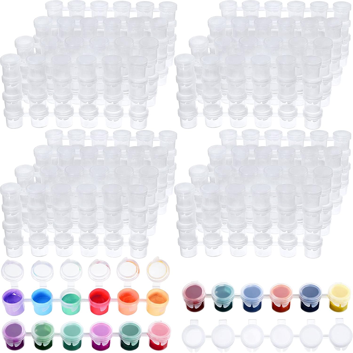 Amazon.com: 120 Strips Empty Paint Strips Mini Empty Paint Pots 720 ...
