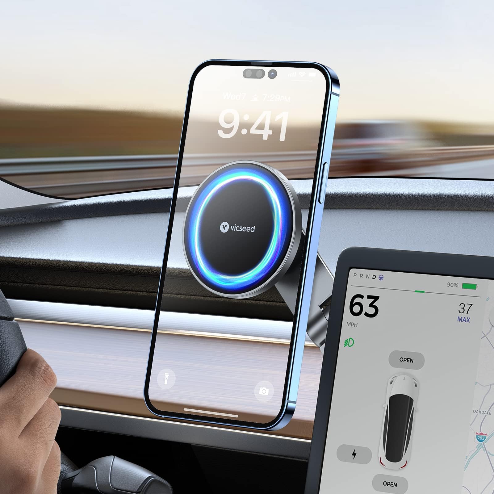 Amazon.com: BASENOR Upgraded Tesla Phone Mount Holder and Tesla Model 3 ...