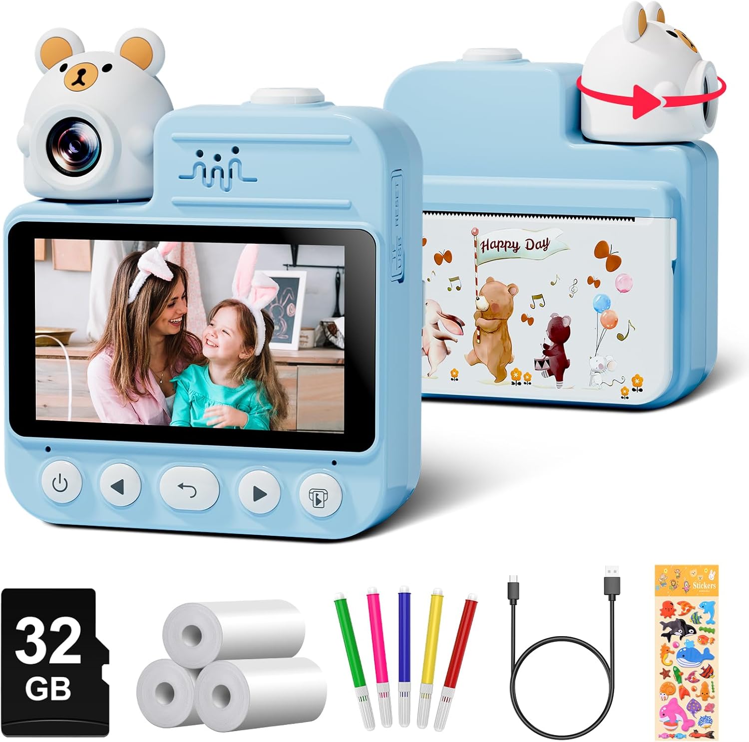 Amazon.com : Kids Instant Camera for 3-12 Years Old Kids Toddlers ...