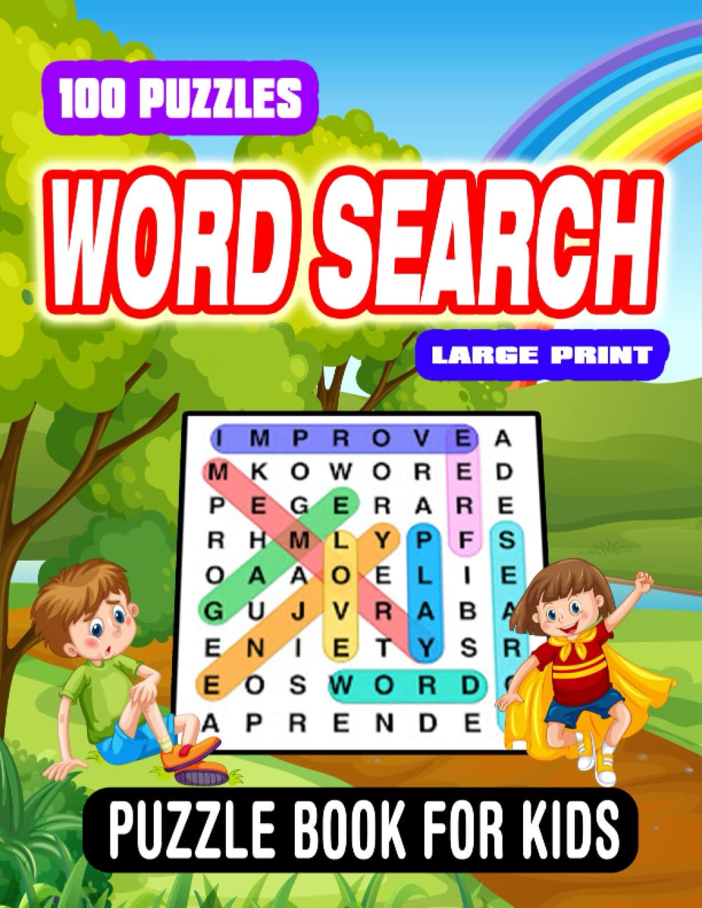 100 Puzzles Word search: Large Print Puzzle Book for Kids: Chude, Louis ...