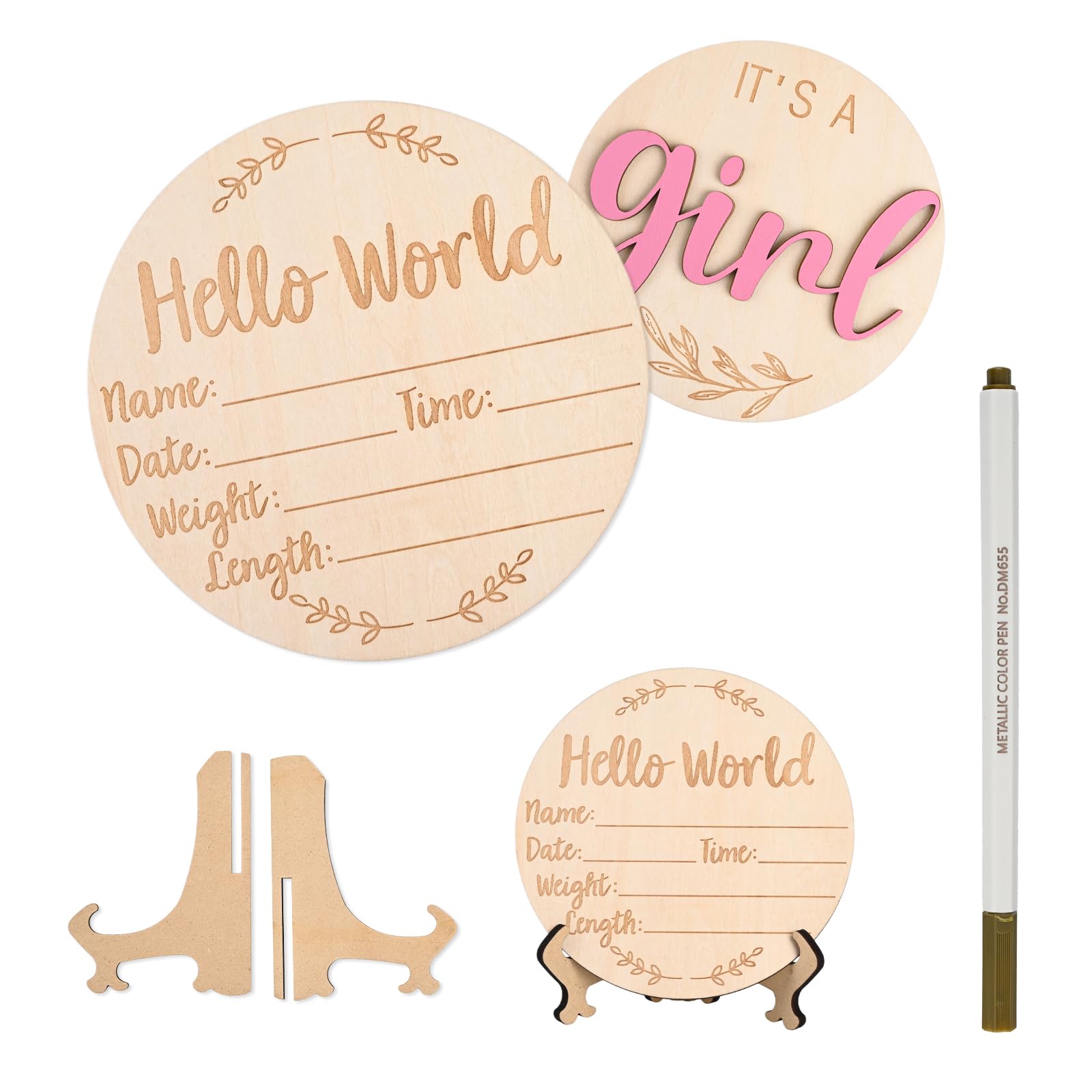 Baby Welcome Sign Its A Boy Girl Wooden Hello World | Desertcart INDIA
