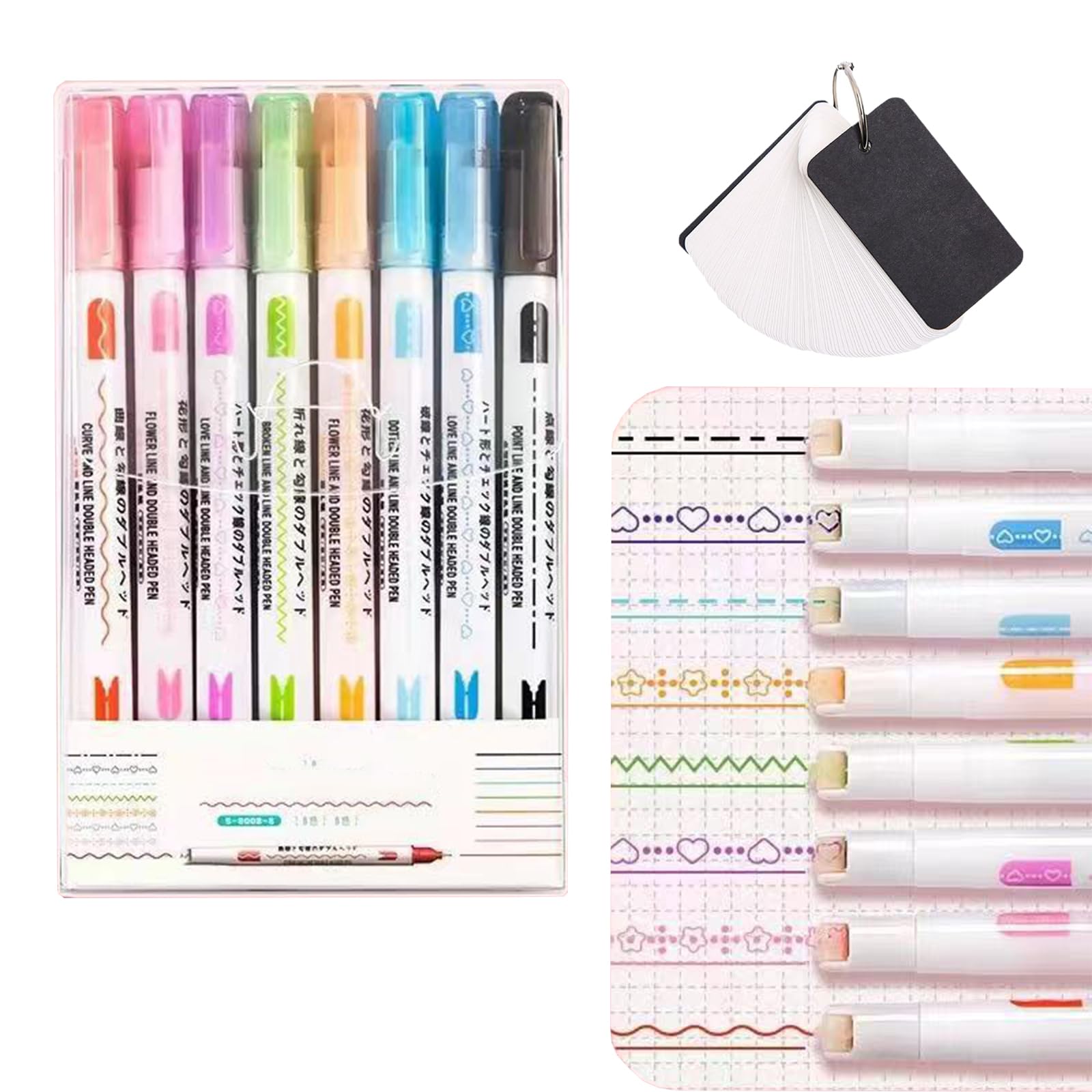 Amazon.com : Magic Border Pen, Curve Highlighter Pen Set, Funny Color ...