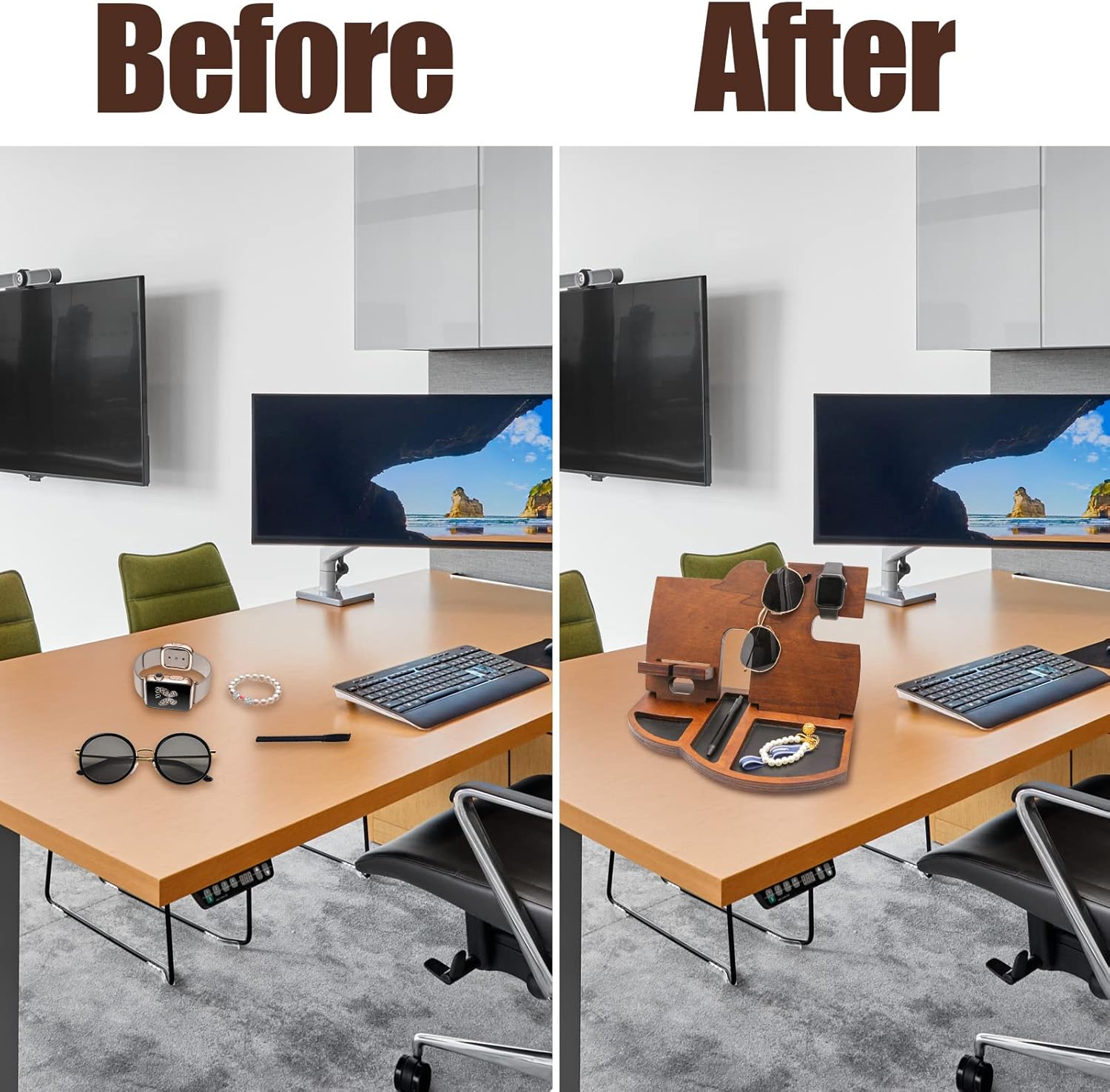 Buy Wood Phone Docking Station Tray Gifts for Men , Cell Phone ...