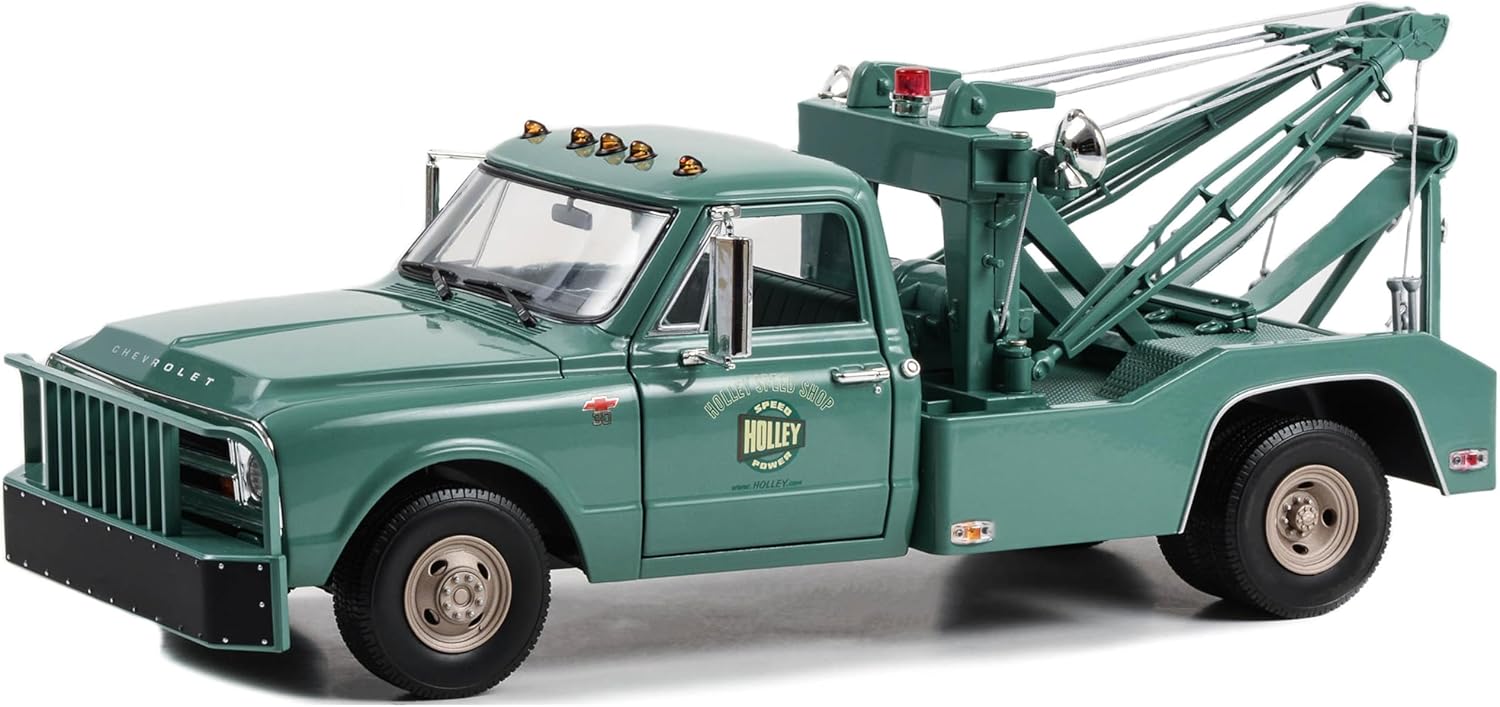 Amazon.com: 1967 C 30 Dually Wrecker Tow Truck Speed Shop Green 1/18 ...