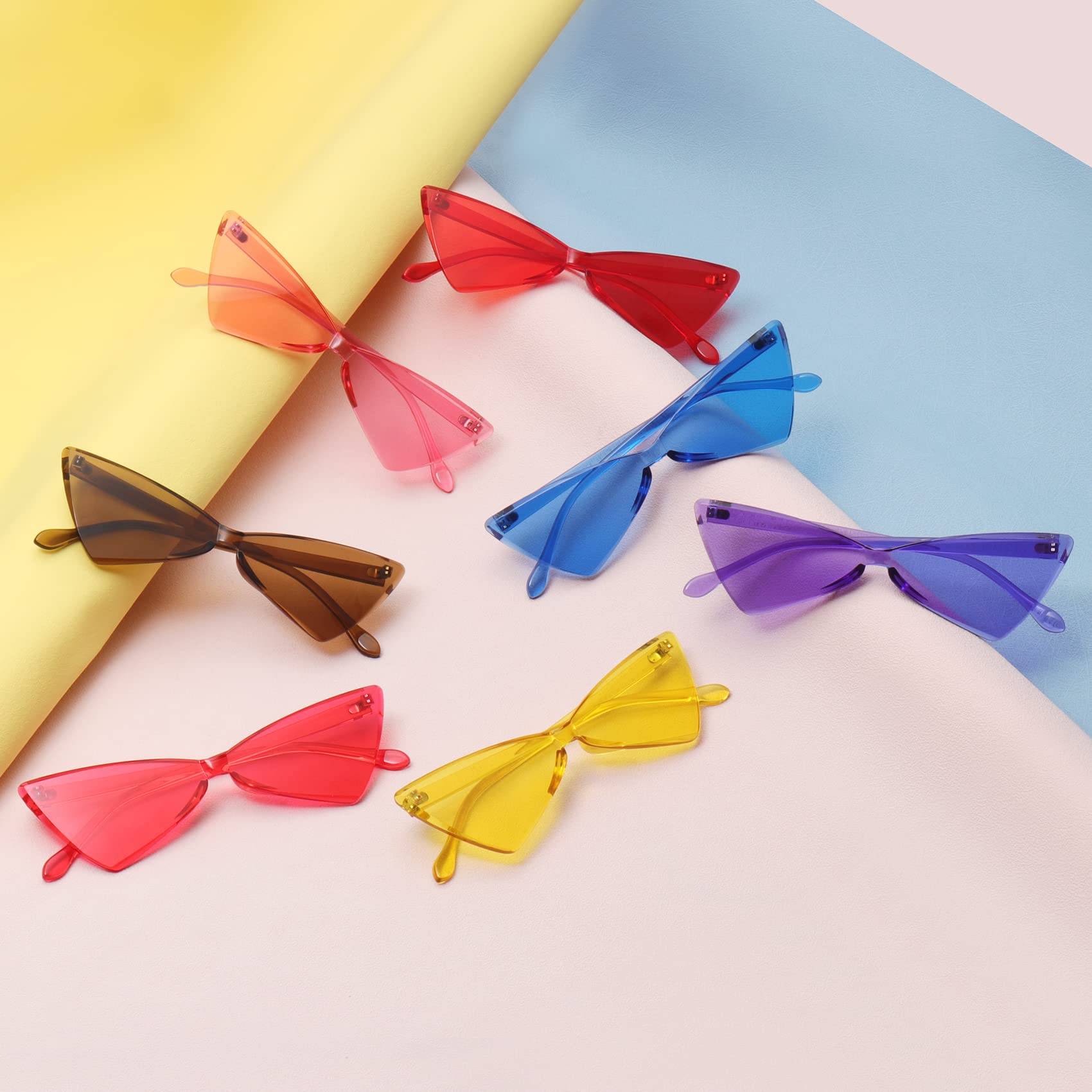 Snapklik.com : Triangle Rimless Sunglasses One Piece Candy Color ...