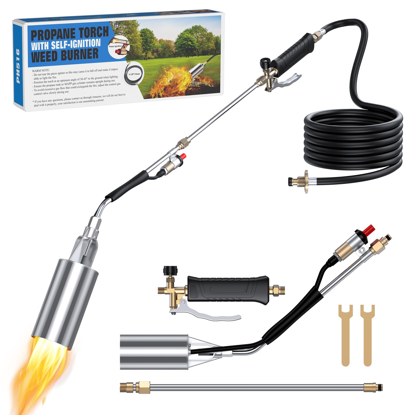 Amazon.com: SEVENMEET Propane Torch Weed Burner, 1,800,000 BTU Blow ...