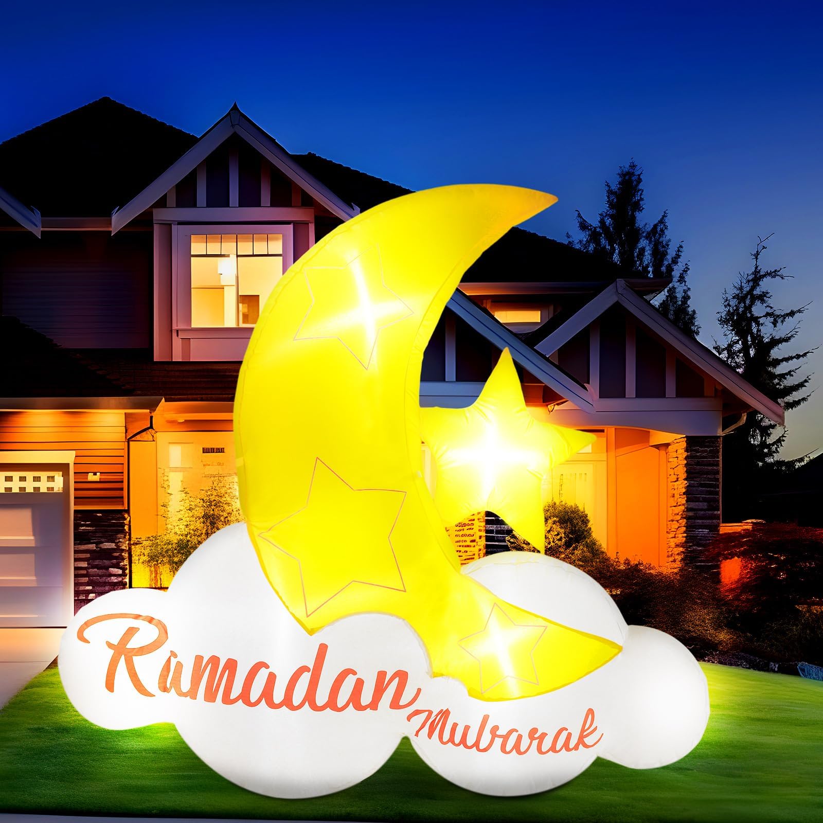 Amazon.com: 6.4FT Inflatable Ramadan Crescent Moon Decorations, Blow Up ...