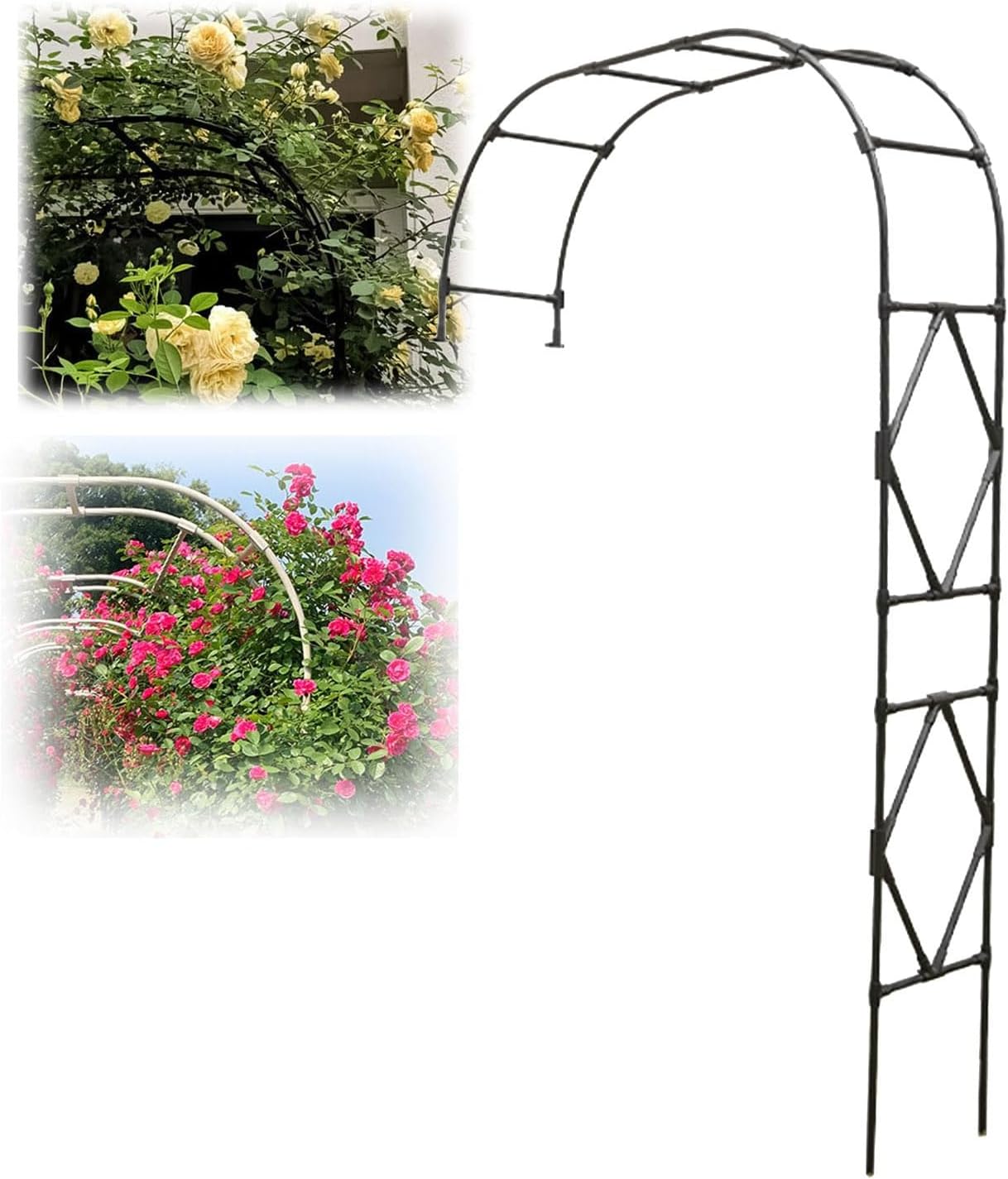 Amazon.com : Generic Garden Arbor, Metal Pergola Half Garden Arch for ...