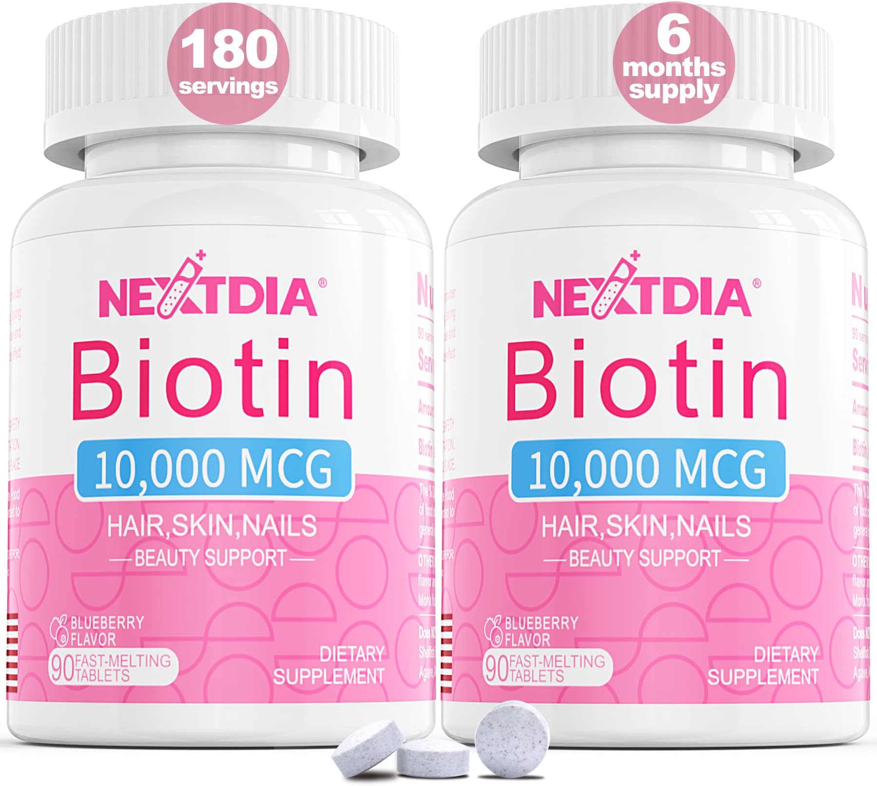 Amazon.com: Biotin ( Vitamin B7 ) 10000mcg Fast Dissolve Tablets - 180 ...