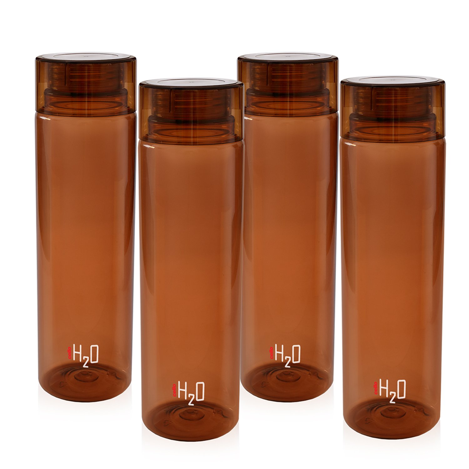 Cello H2O Plastic Unbreakable Premium Edition Bottle, 1 L, Brown - Set ...