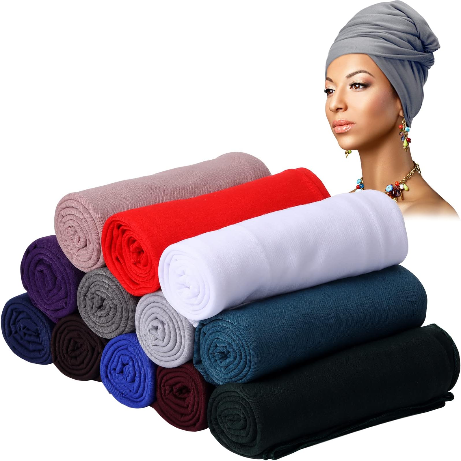 Amazon.com: L'VOW Women' Soft Stretch Headband Long Head Wrap Scarf ...