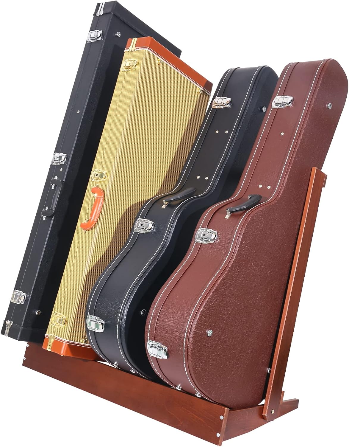 Amazon.com: verovita Guitar Case Rack, Folding Hard Beech Wood Guitar ...