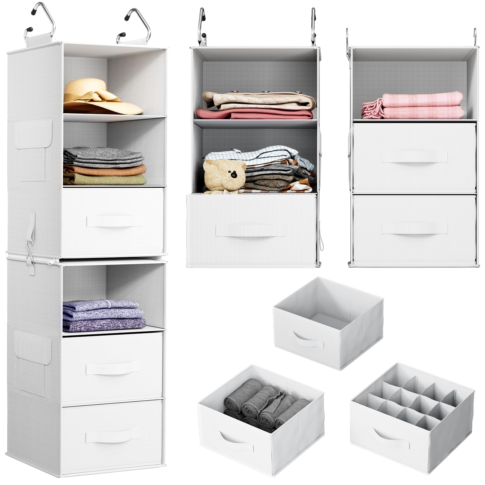 Amazon.com: Pipishell 6-Shelf Hanging Closet Organizer, Closet Hanging ...