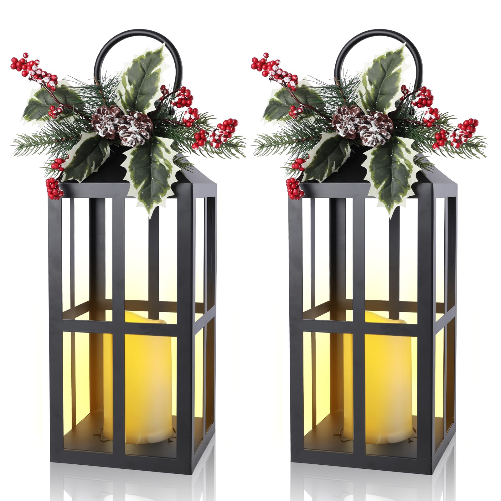 Amazon.com: Taman Christmas Lantern, 18" Decorative Candle Lantern LED ...