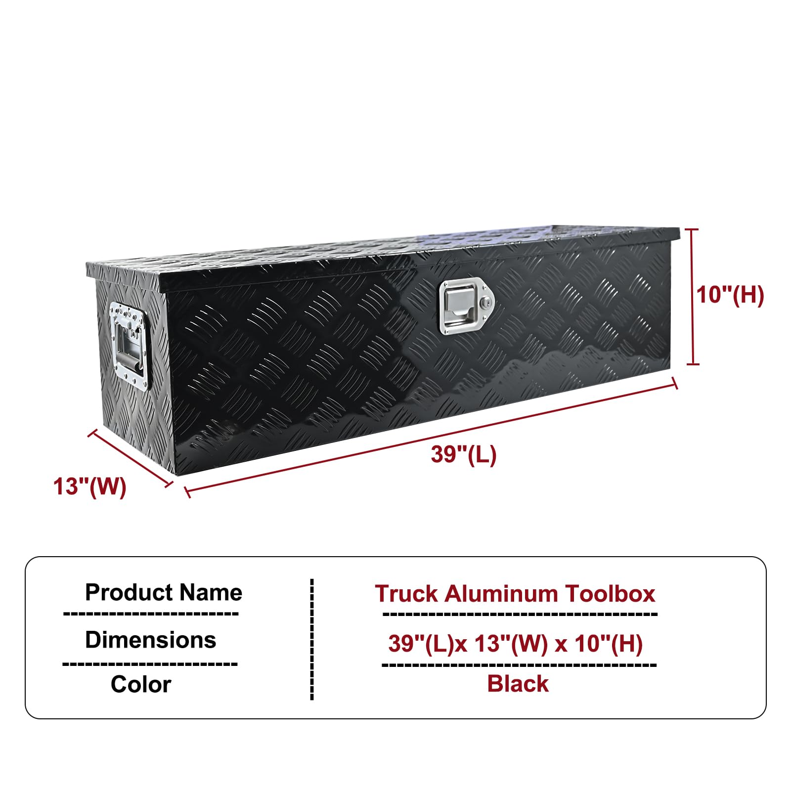 Snapklik.com : LucaSng 39"X13"X10" Black Aluminum Heavy Duty Pick Up Truck Bed Tool Box Trailer ...