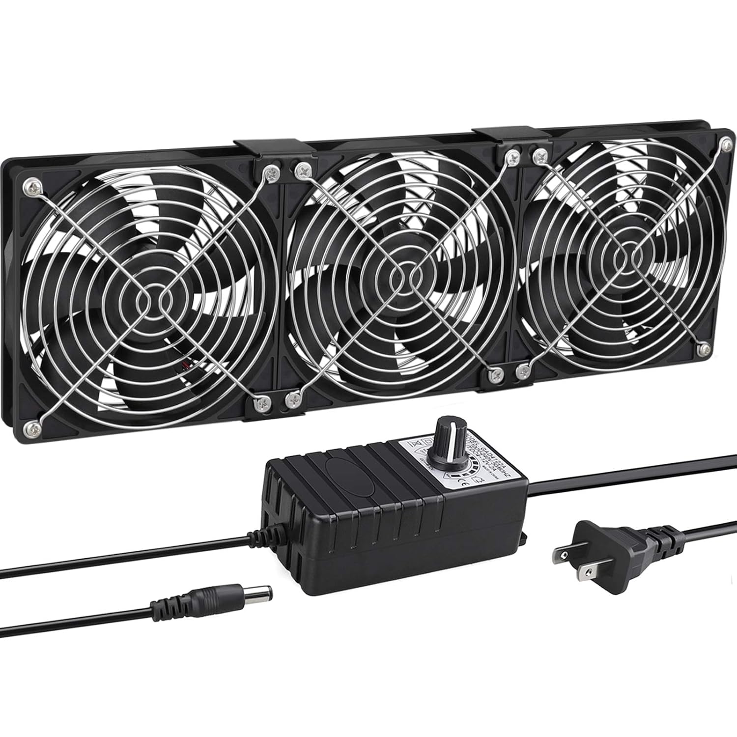 Amazon.com: GDSTIME Big Airflow 3 x 120mm Fans DC 12V Powered Fan with ...