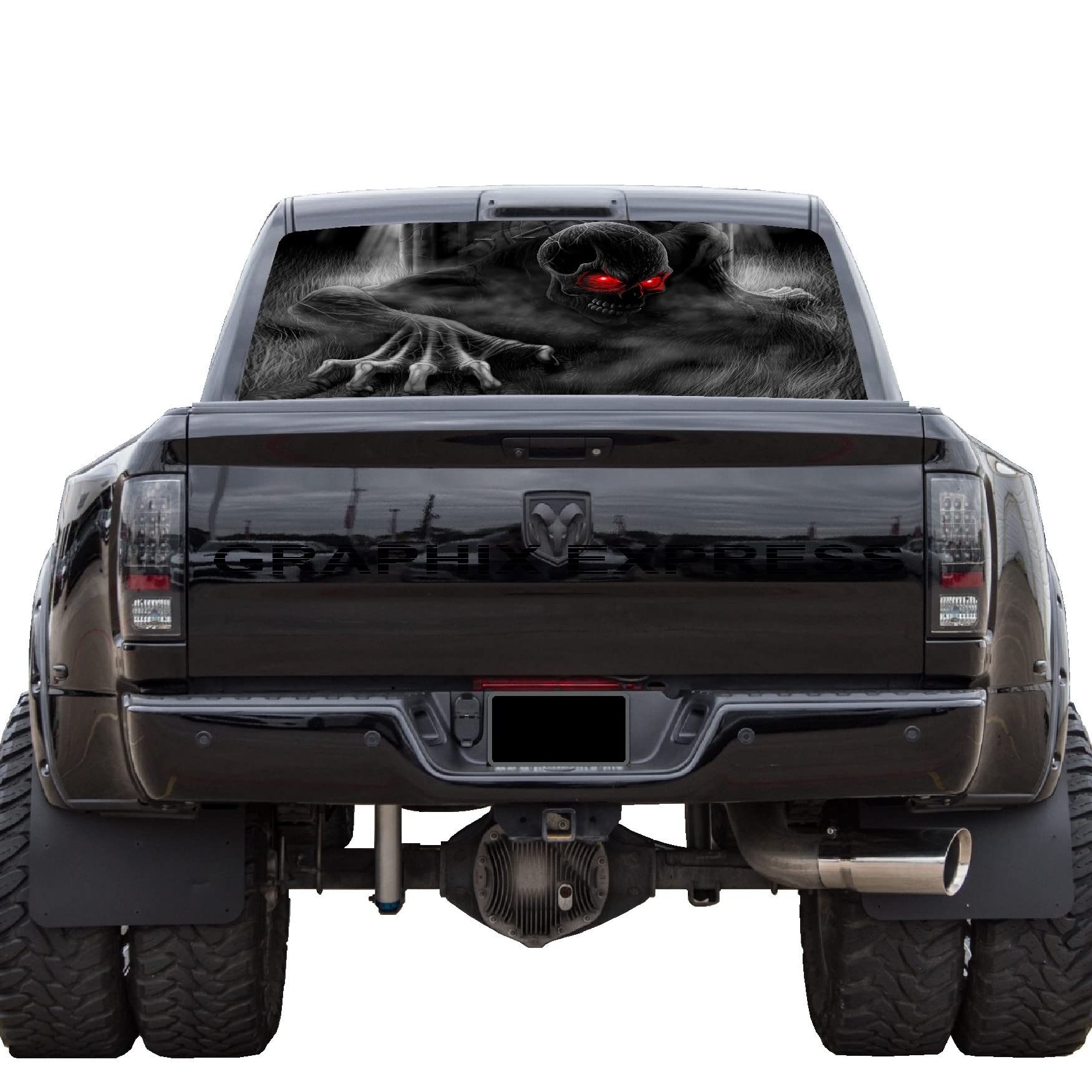 Amazon.com - GRAPHIX EXPRESS Truck Back Window Graphics (P365 Skeleton ...
