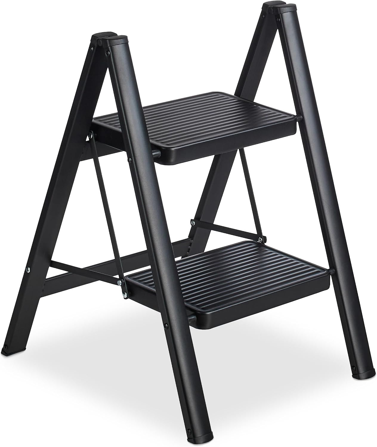 Relaxdays Foldable Ladder, 2 Steps, Steel, Load up to 120 kg, Foldup ...
