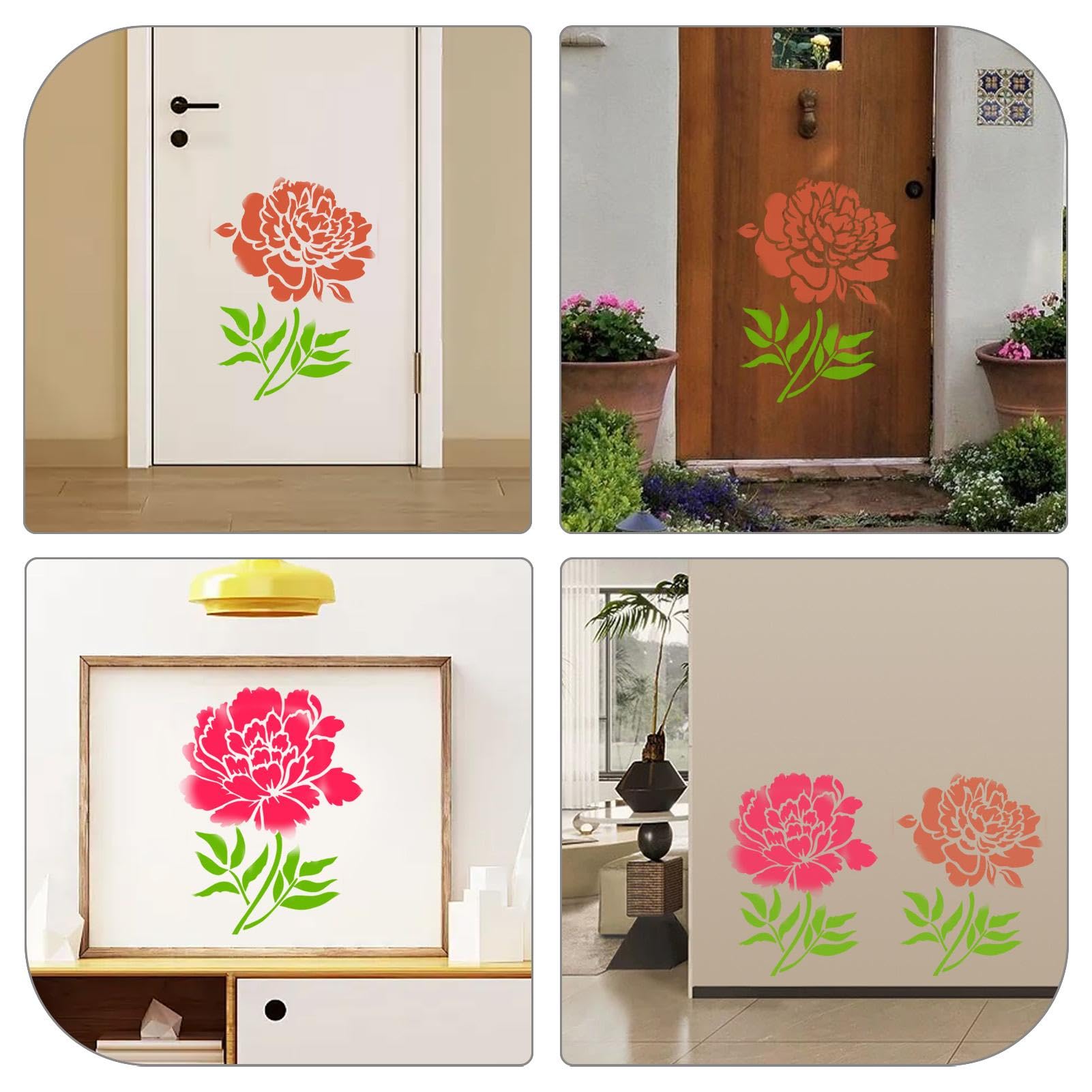 Stencil Da Parete Con Grandi Fiori