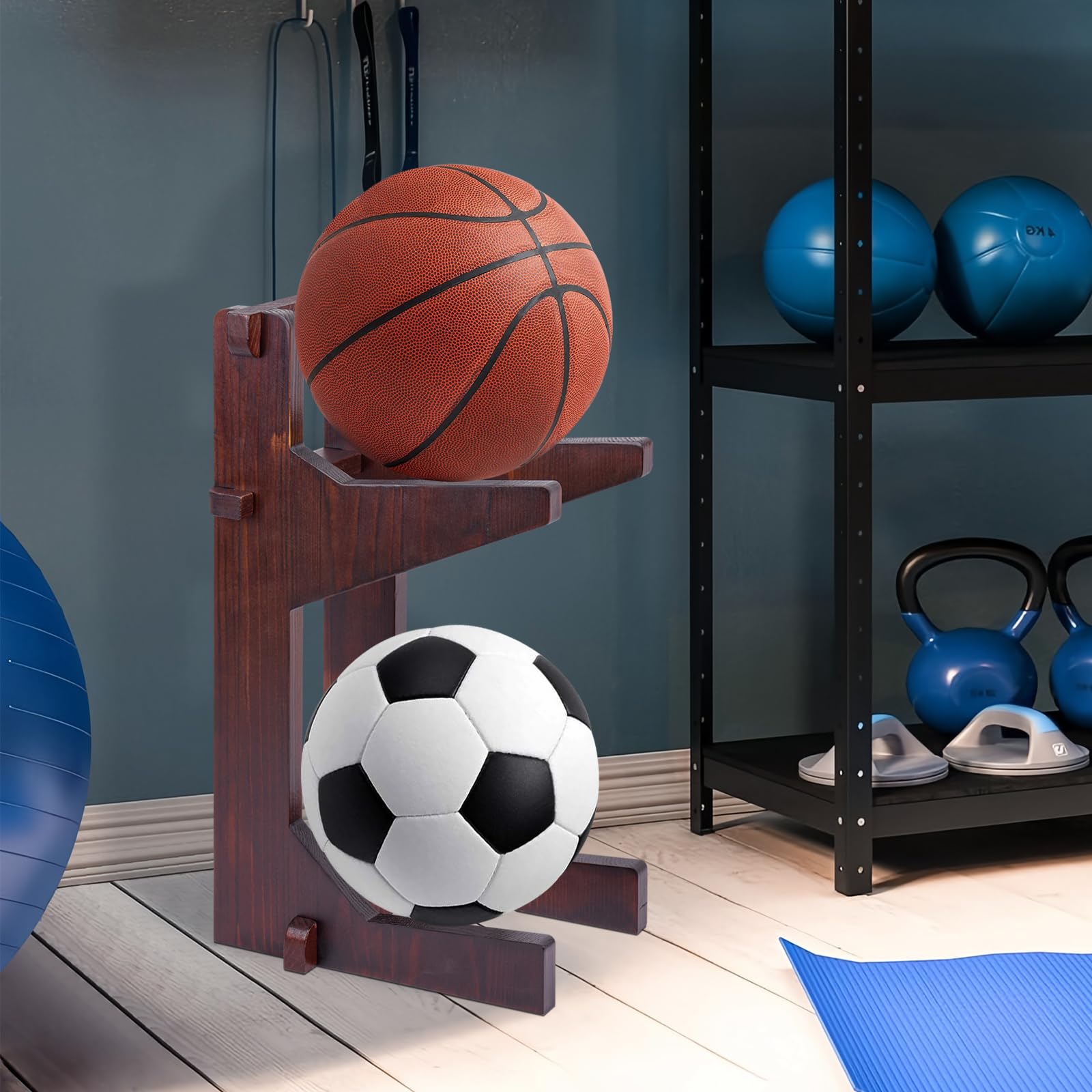 Snapklik.com : Ball Storage Rack, Basketball Holder Rugby Football ...