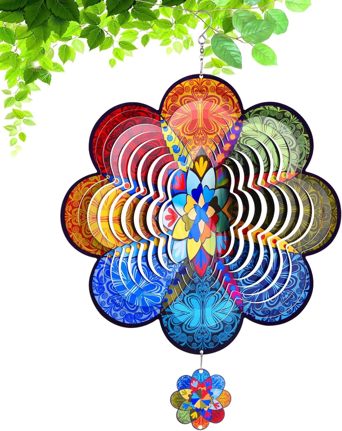 Amazon.com: Wind Spinners,12 inch Multi Color Mandala with 360° Swivel ...