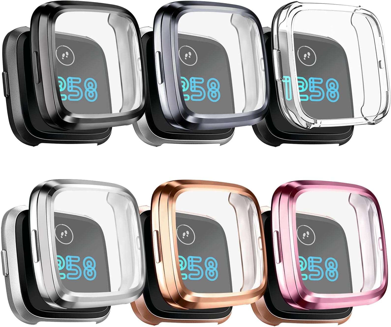 Amazon.com: Tobfit 4 Pack Screen Protector Case Compatible with Fitbit ...
