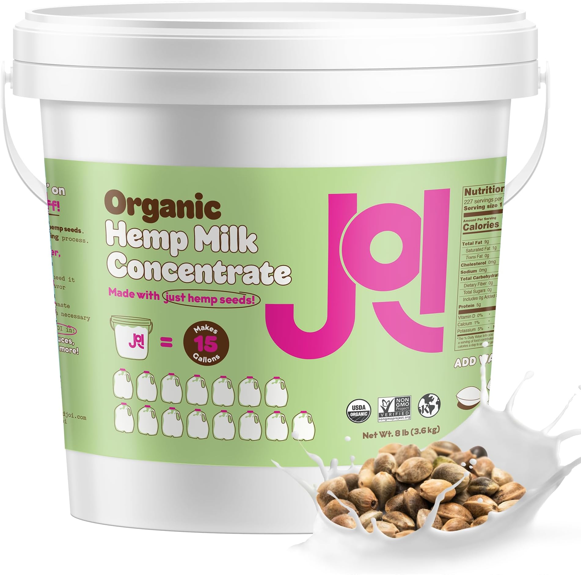 Amazon.com: Organic Hemp Seed Milk Concentrate by JOI - 228 Servings ...