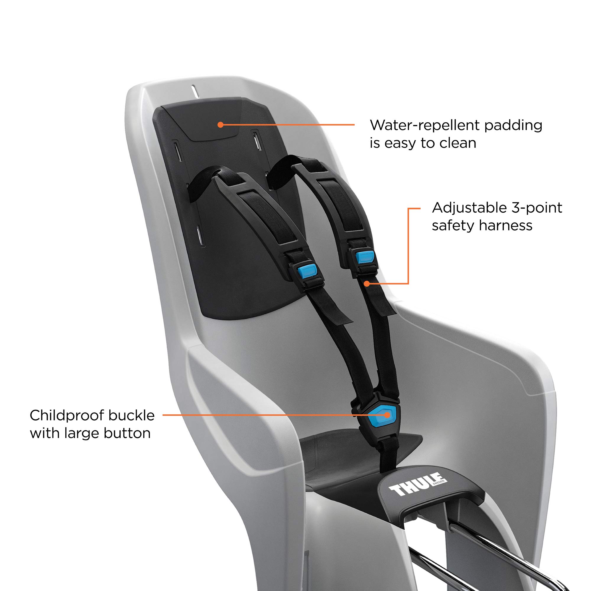 Thule RideAlong Lite Child Bike Seat, Light Grey