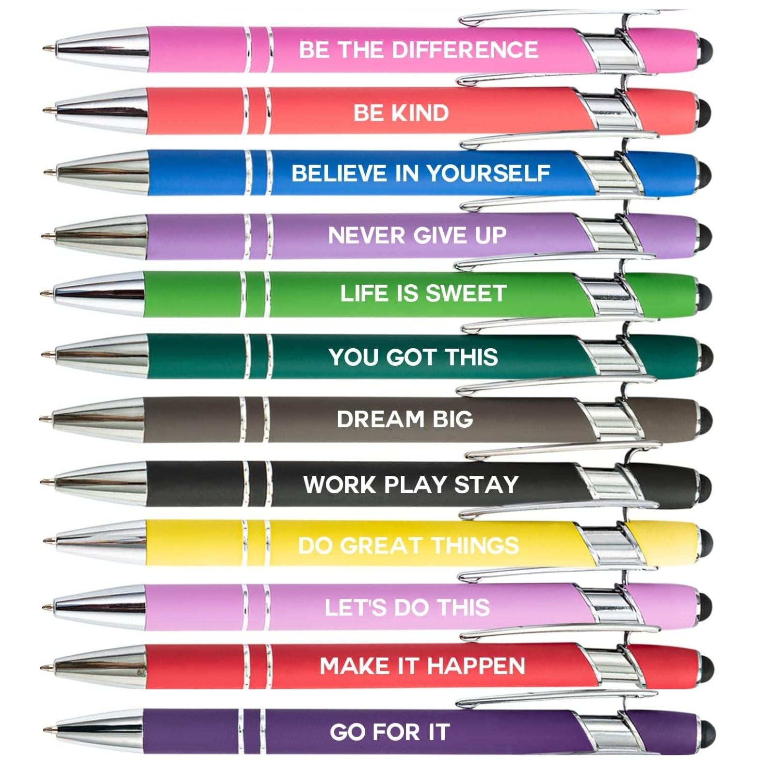 mumrap 12 Pcs Retractable Ballpoint Pens With Stylus Tip Personalised ...