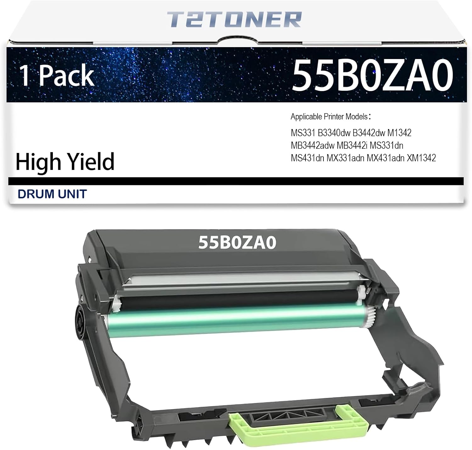 Amazon.com: T2TONER 55B0ZA0 Drum Unit 55B0ZA0 Imaging Unit ...