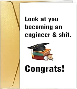 Amazon.com : Spercy Engineer Graduation Card, Graduation Card for ...
