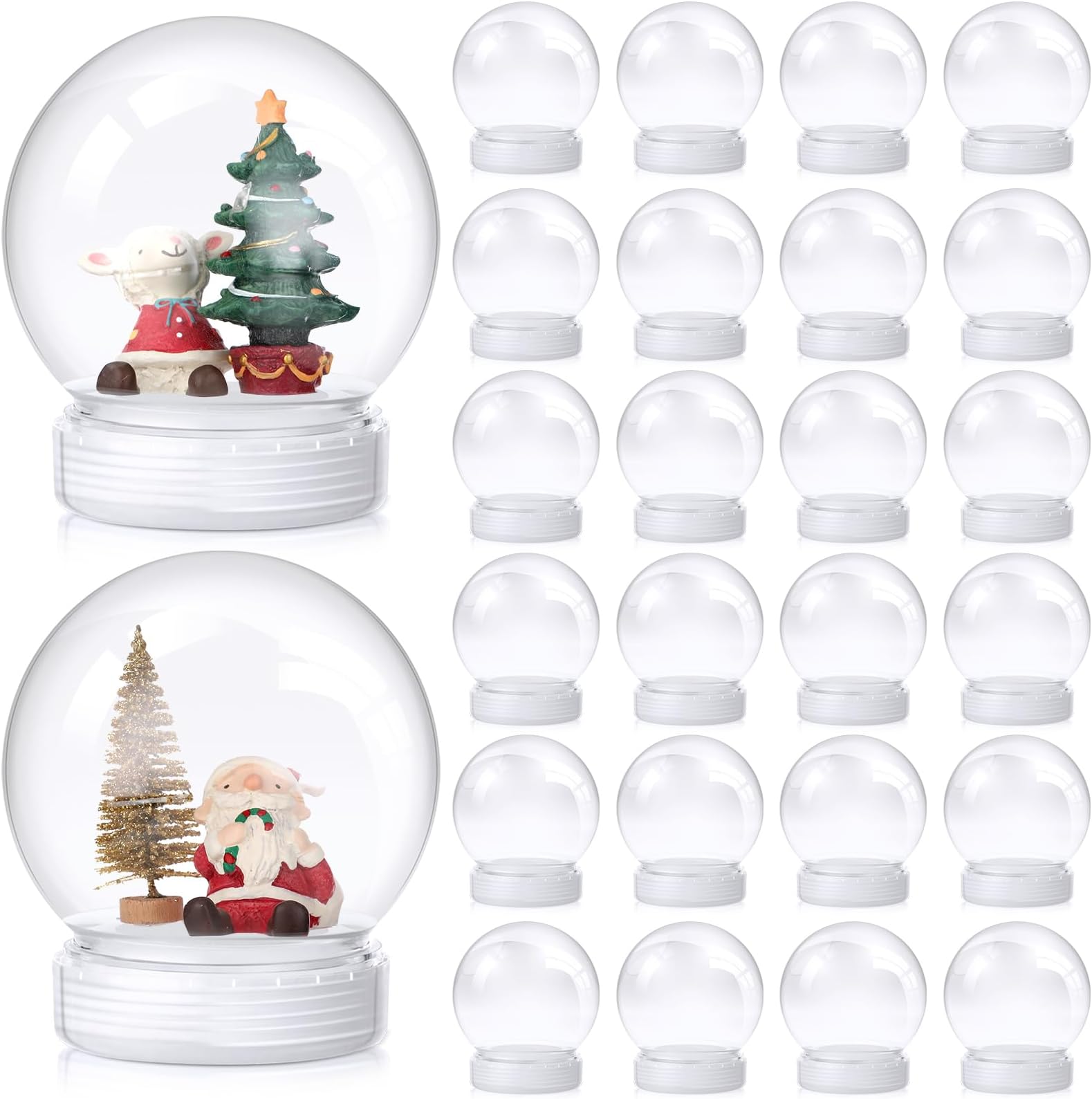 Amazon.com: Mimorou 24 Pcs 3.9 Inch DIY Snow Globe Bulk Clear Water ...