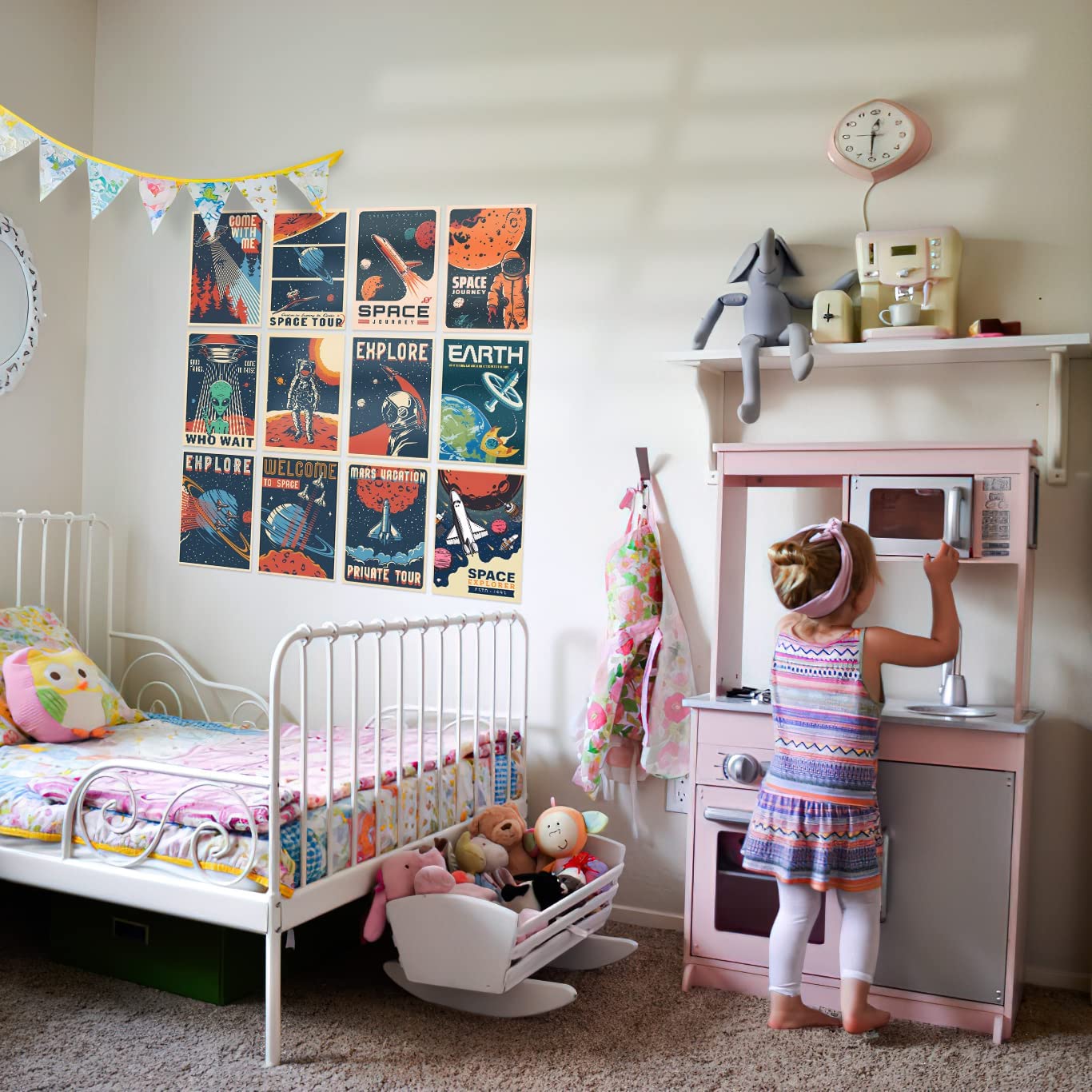 Buy HK Studio Vintage Space Posters Decal - Bigger Size than Wall ...