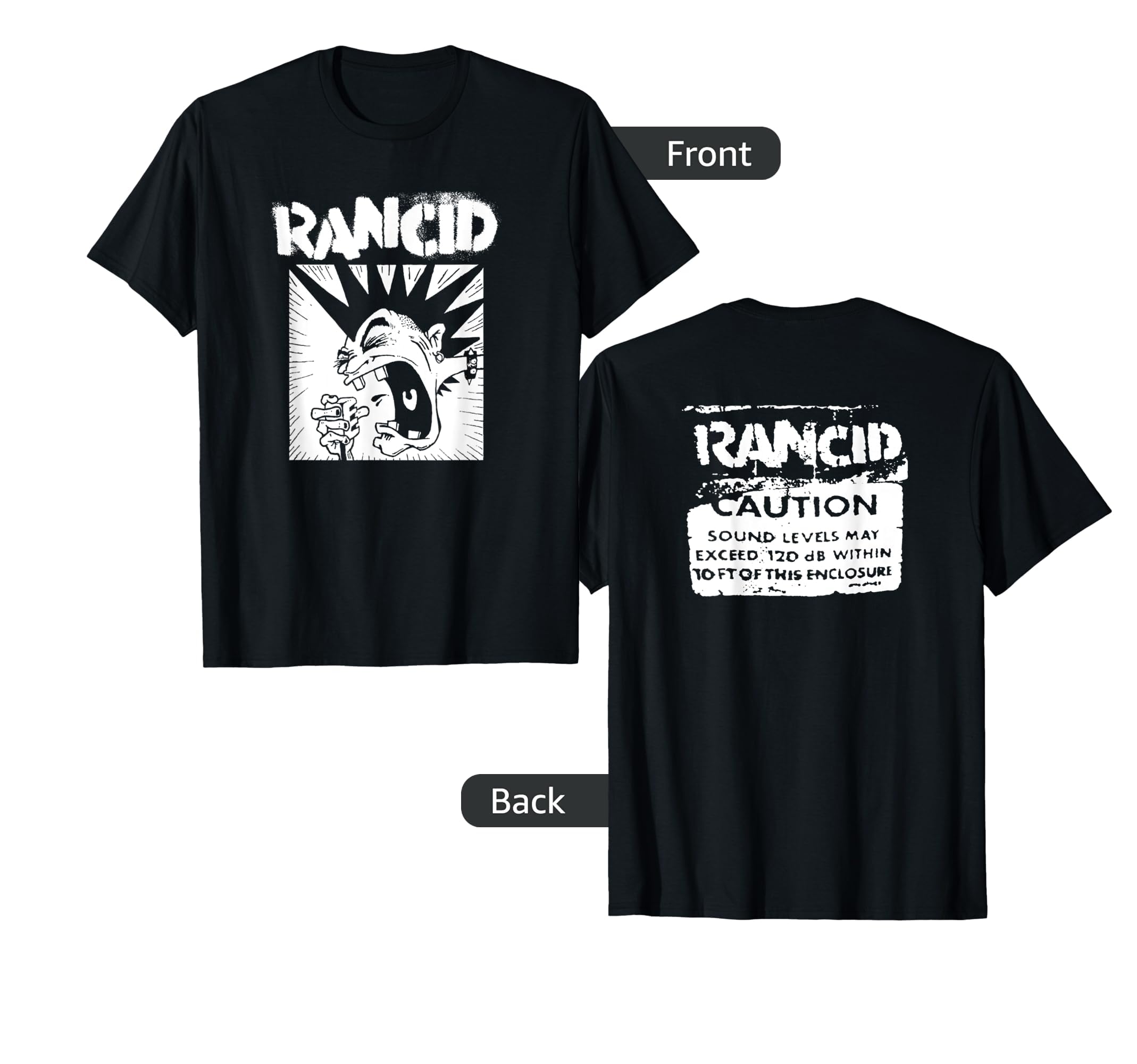 Amazon.com: Rancid - Official Merchandise - Microphone T-Shirt ...