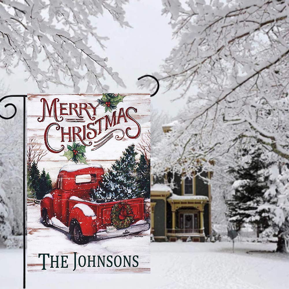 Christmas Yard Flags Cardinal Christmas Garden Flag, Personalized