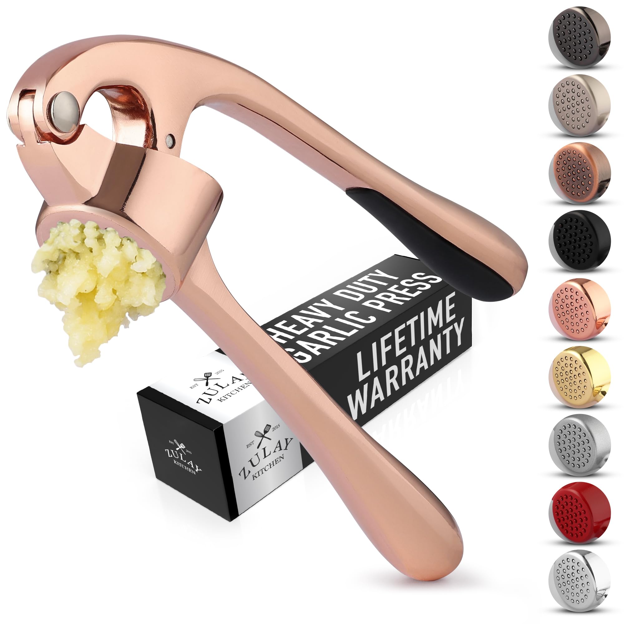 Amazon.com: Zulay Kitchen Premium Garlic Press - Durable Garlic Masher ...