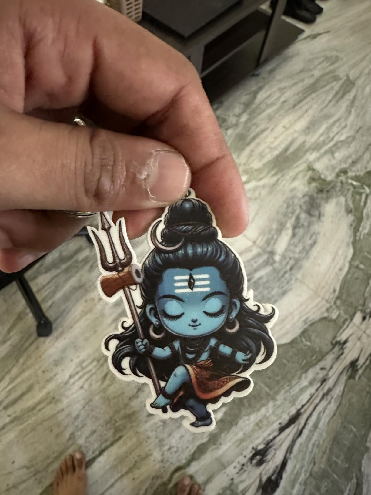 Blissful Tandava: Enchanting White Acrylic Keychain with Dancing Shiva ...