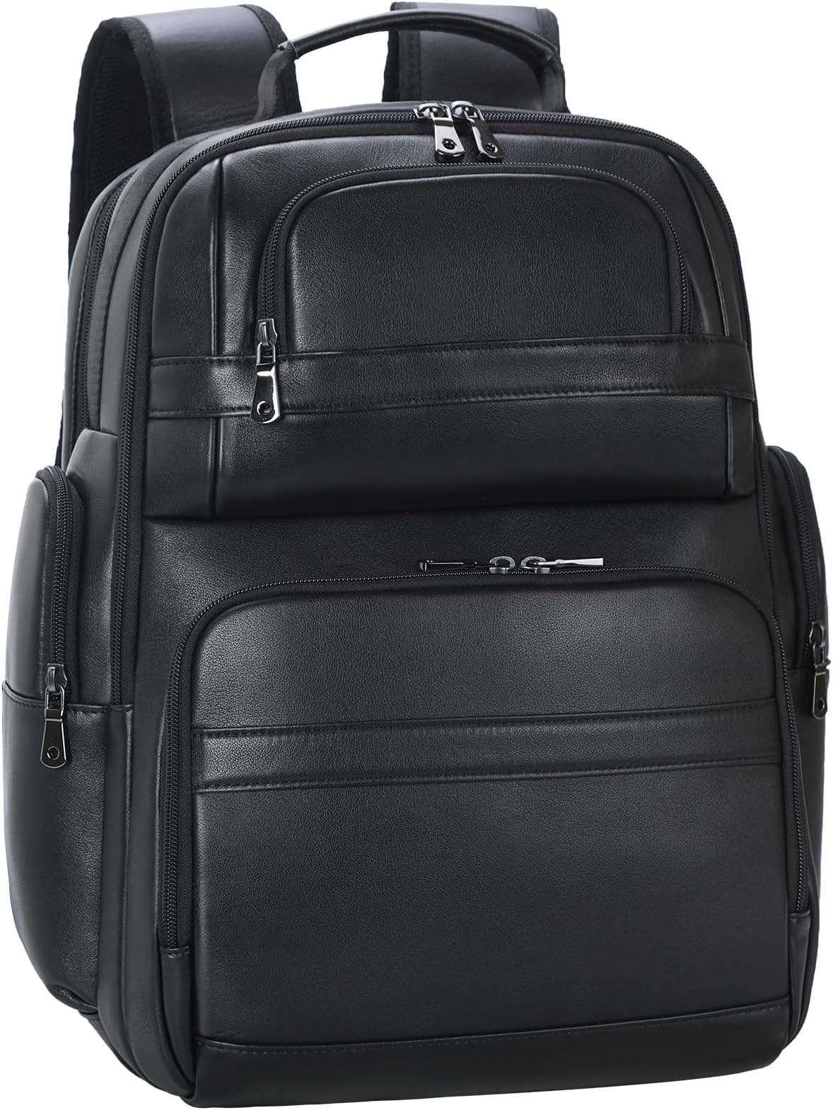 TIDING Men's Vintage Leather Backpack 15.6" Laptop Bag Large Capacity Business Travel Hiking ...