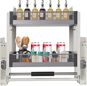 Amazon.com: LIAUHO Pull Down Shelf for Upper Cabinets, 2-Tier Drop Down ...