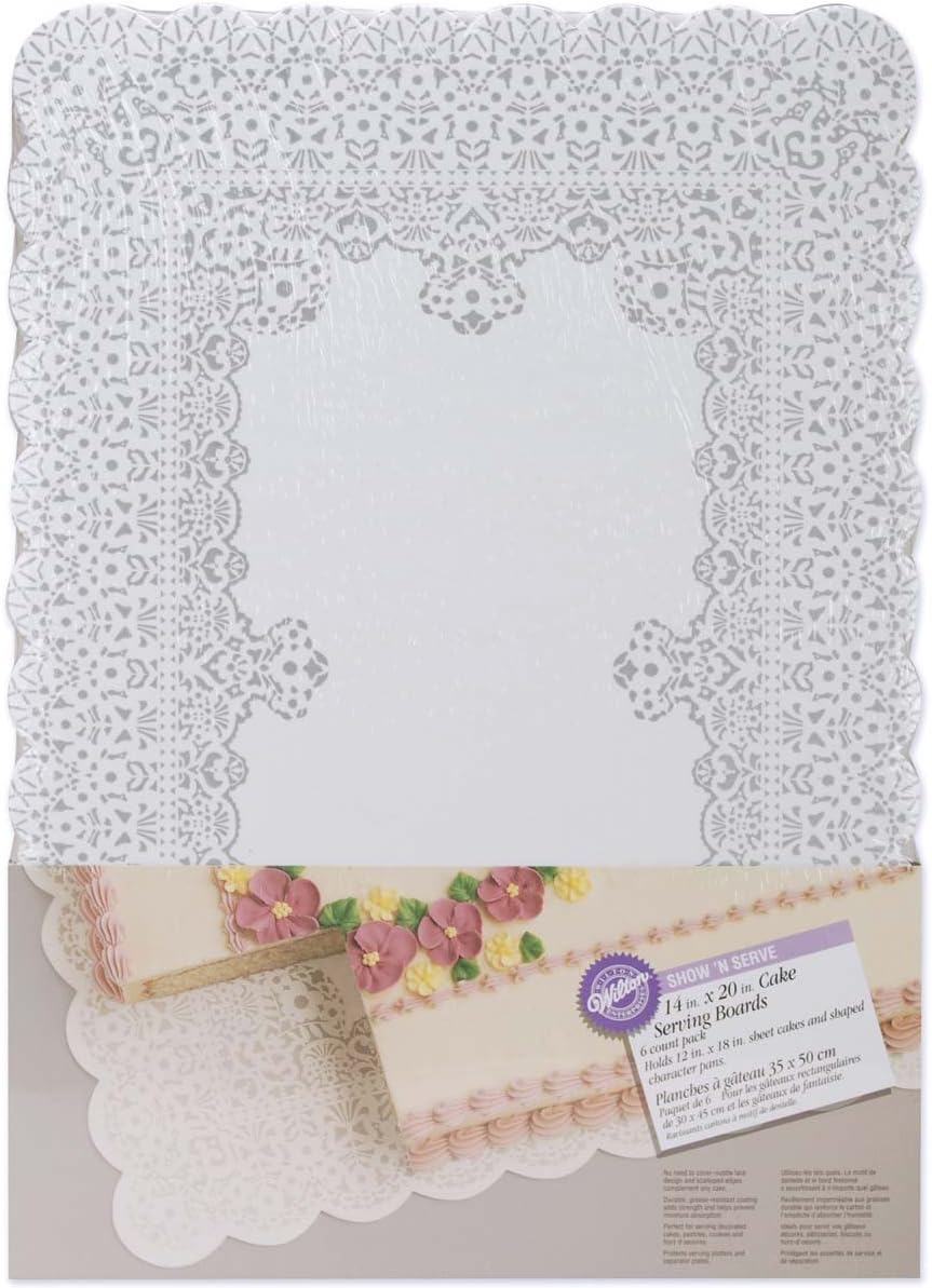 Amazon.com | Wilton 14 x 20 in. Rectangle Show 'N Serve Cake Board ...