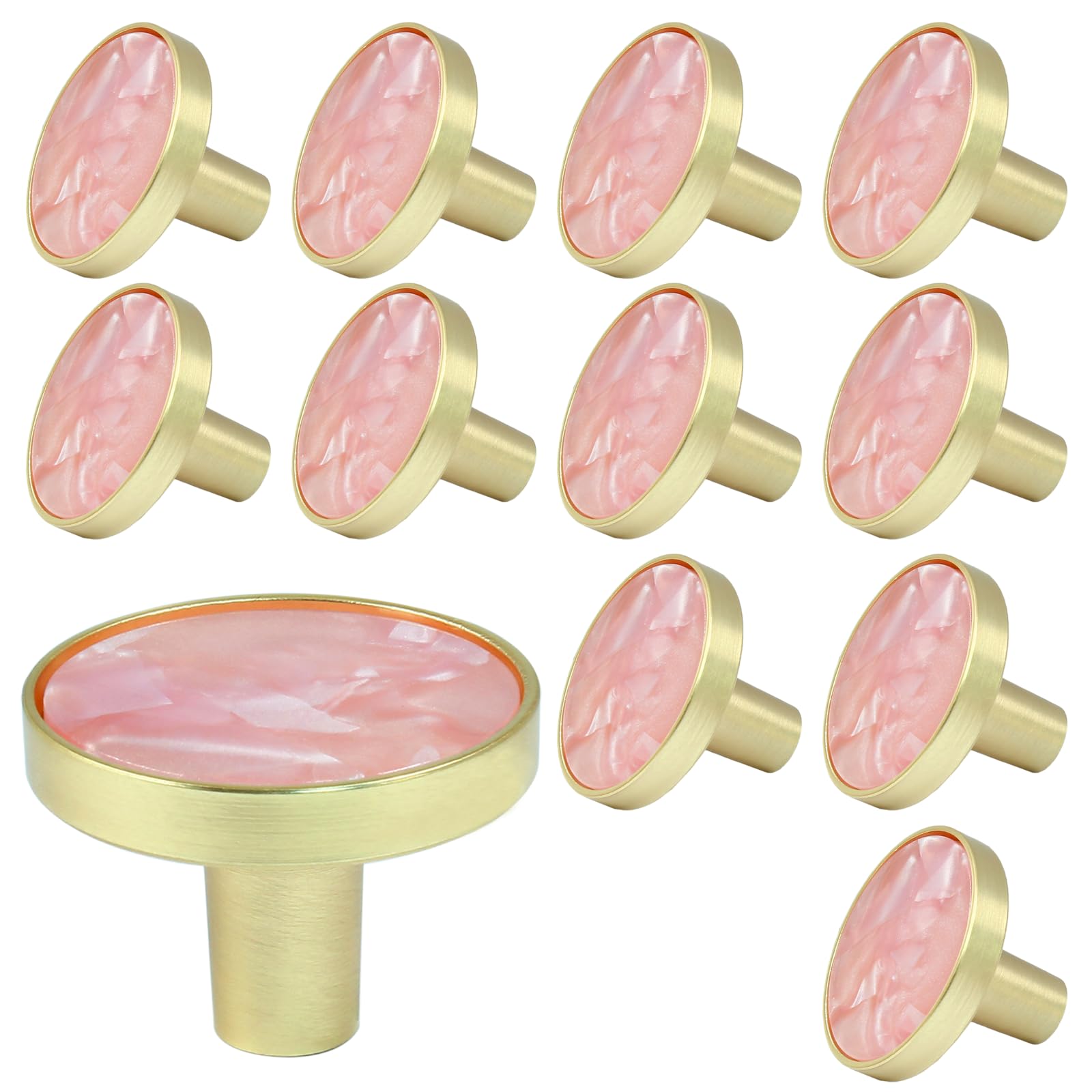 suiwotin 12 Pack Brass Cabinet Knobs, Round Knobs Decorative Dresser ...