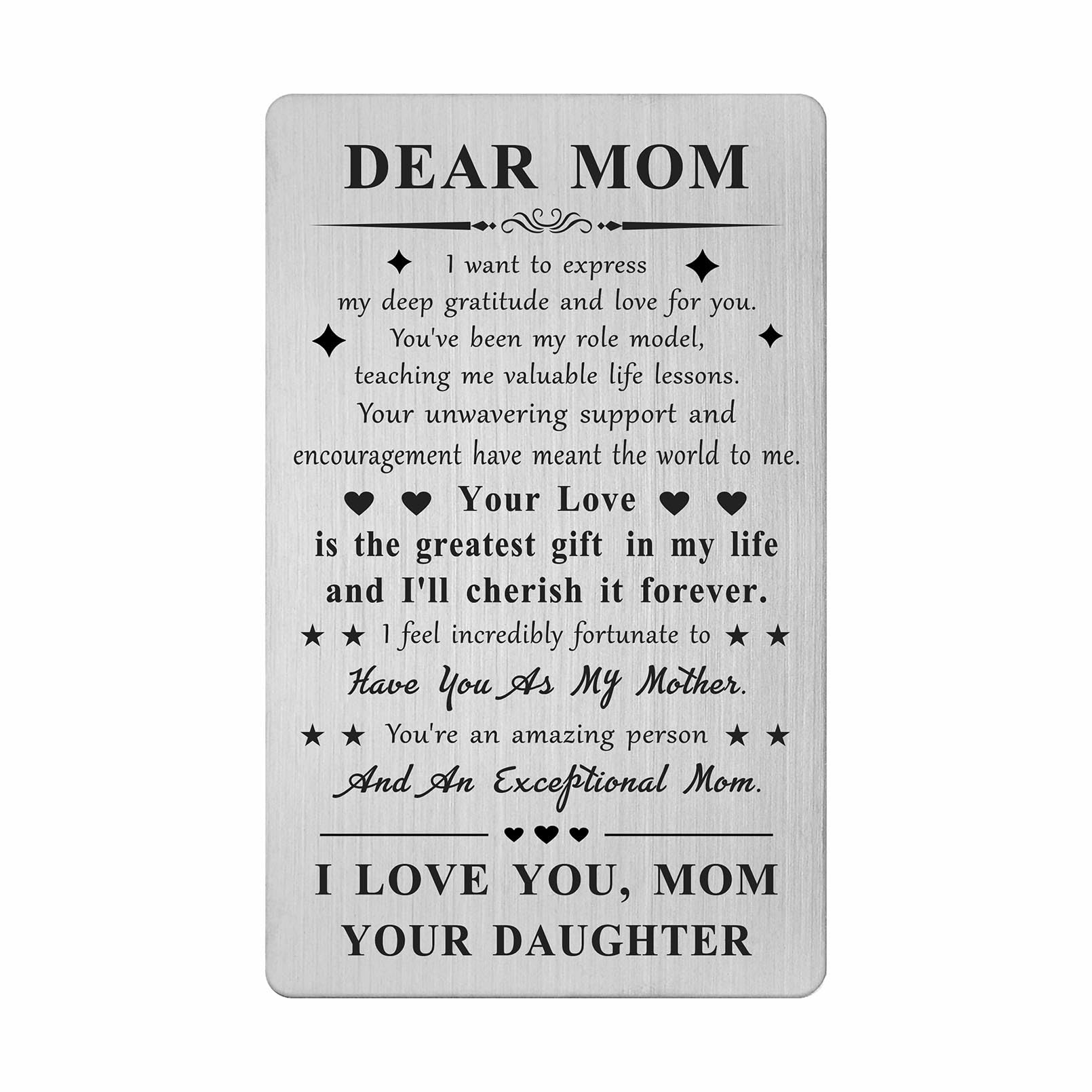 Amazon.com: Mom Gifts from Daughter - Stainless Steel Mom Wallet Card ...