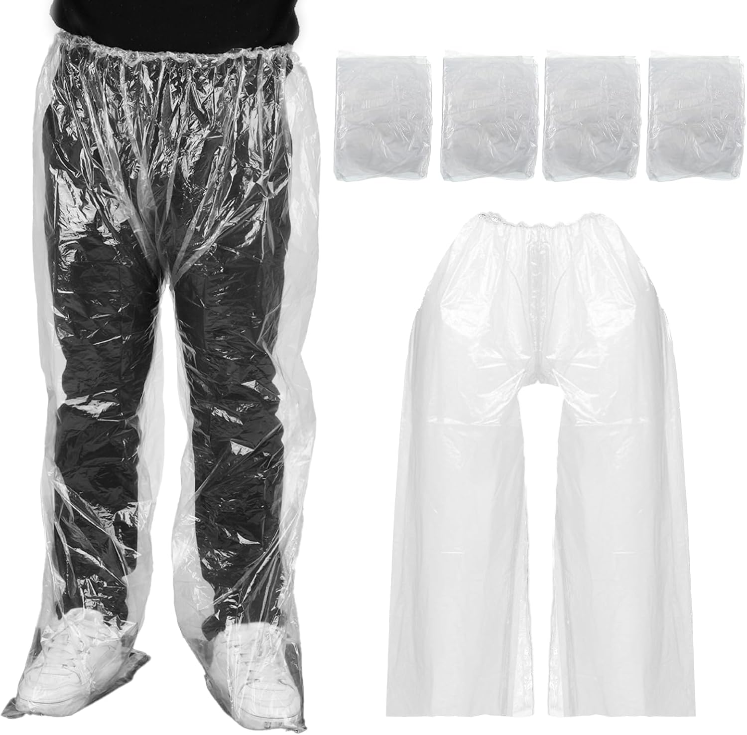 Amazon.com: LIQWEI 4 PCS Disposable Rain Pants, Unisex Adult Waterproof ...
