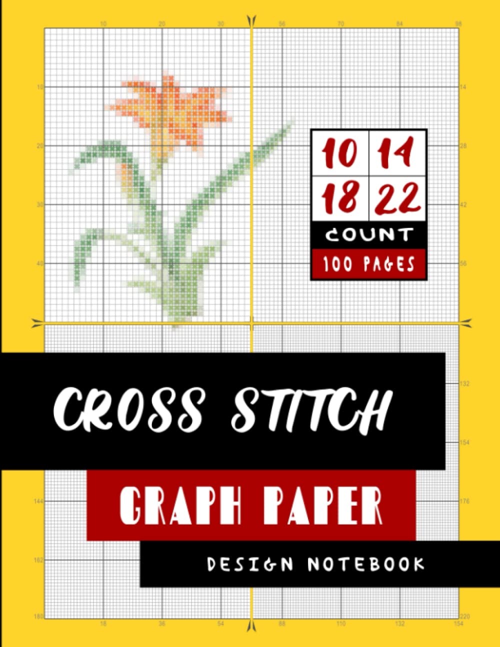 Cross stitch graph paper 10, 14, 16 and 18 count, 100 pages: Various ...
