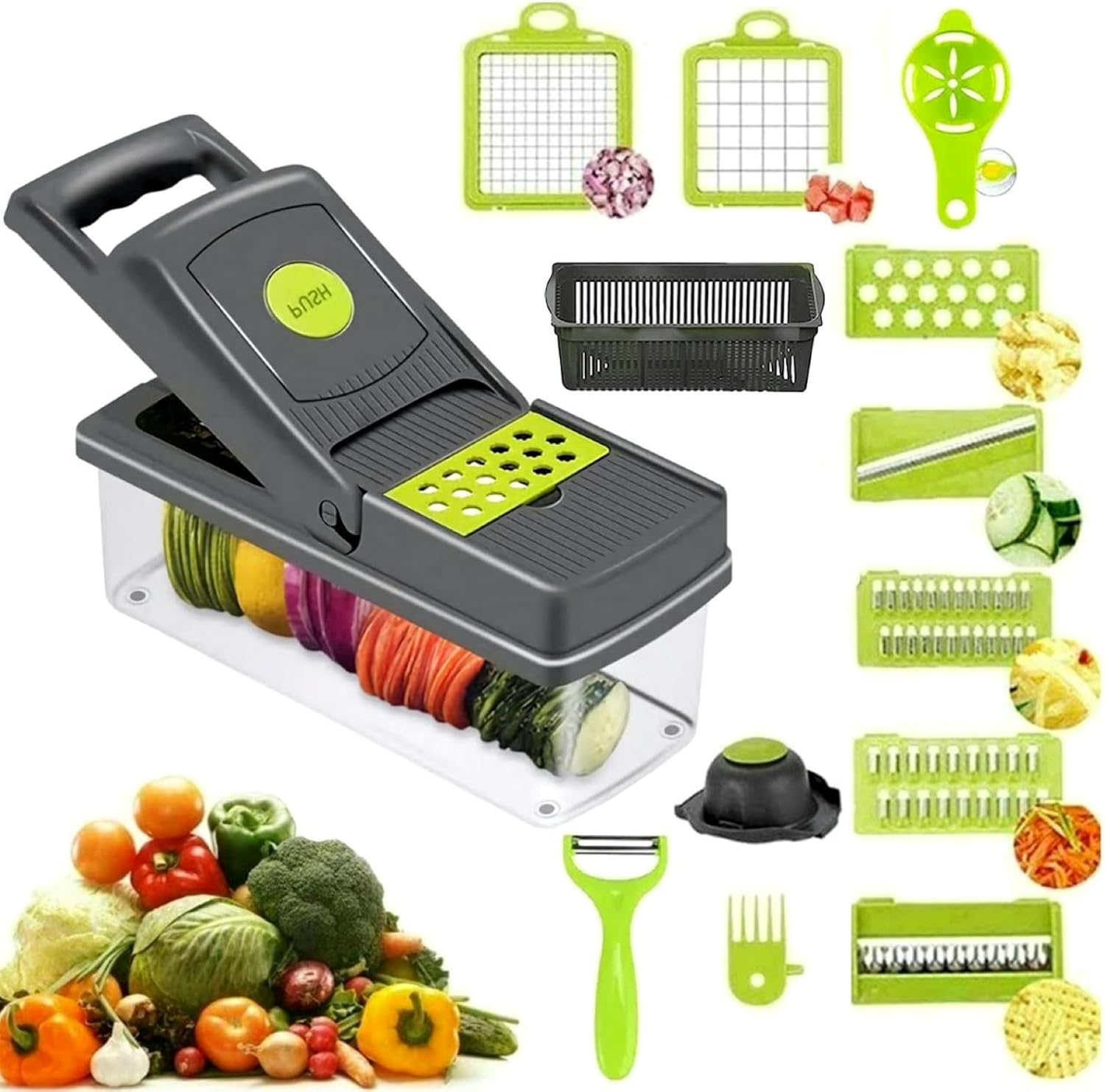Blaticosa Mandolin 14 in 1 Vegetable Chopper Onion Chopper Salad ...