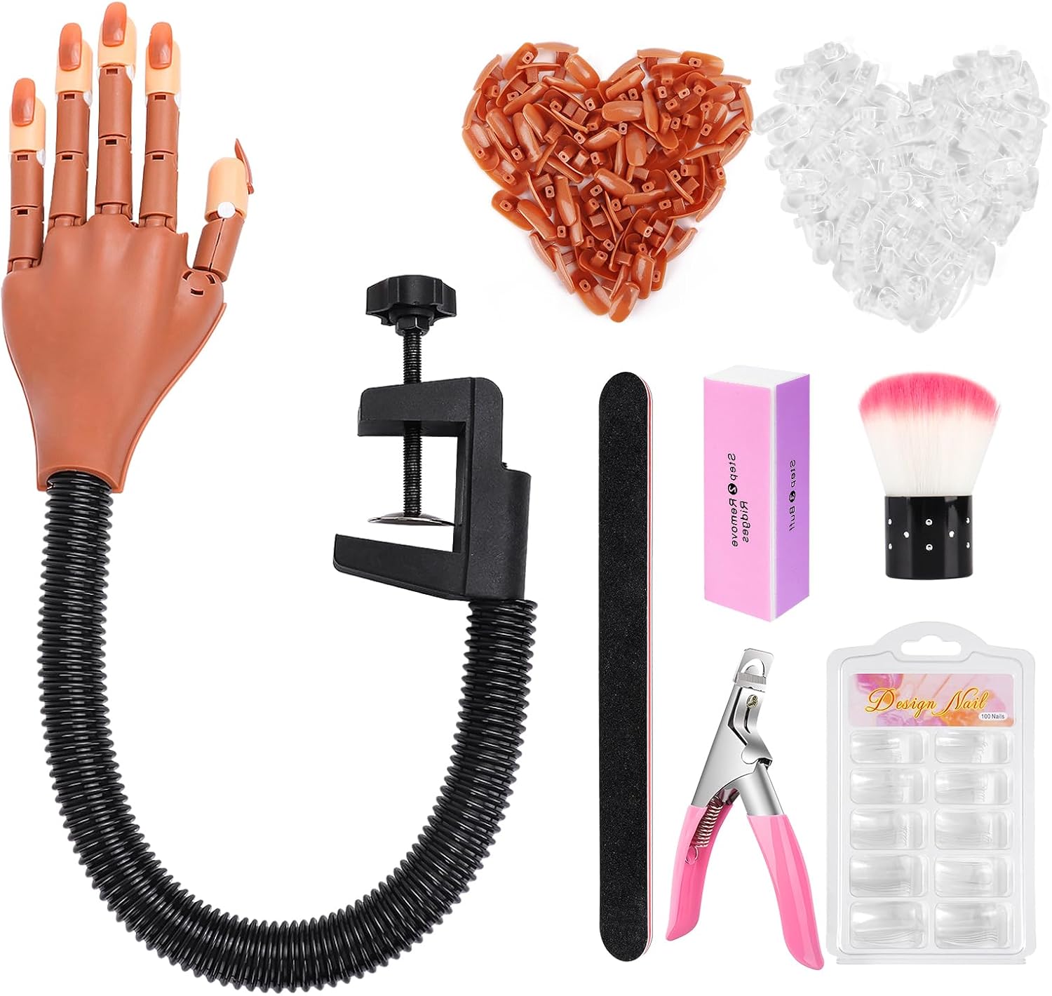 Nail Practice Hand for Acrylic Nails: Flexible Nail Hand Practice Model ...